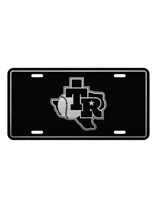 Accents | Texas Rangers Black Over Brushed Aluminum License Plate Tag ...